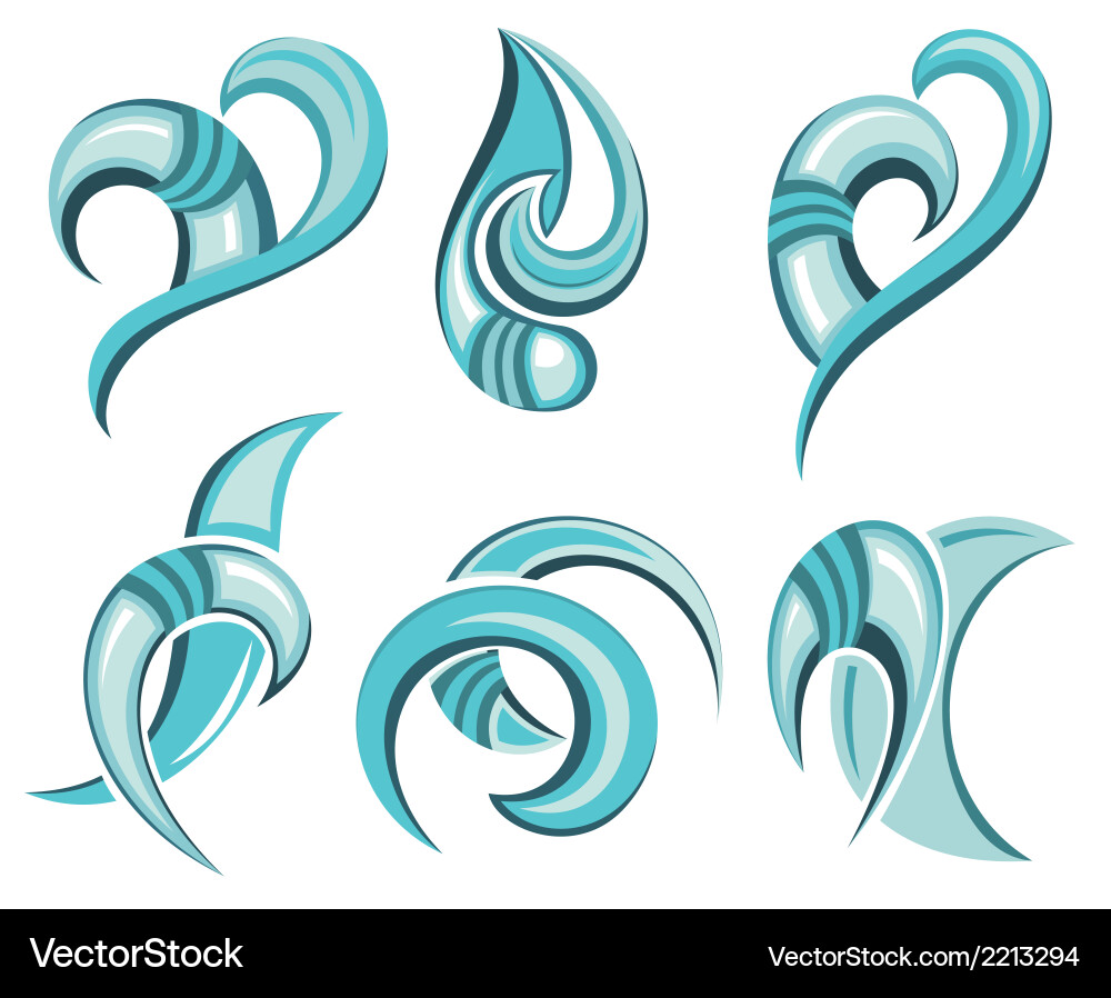 Water abstract elements Royalty Free Vector Image