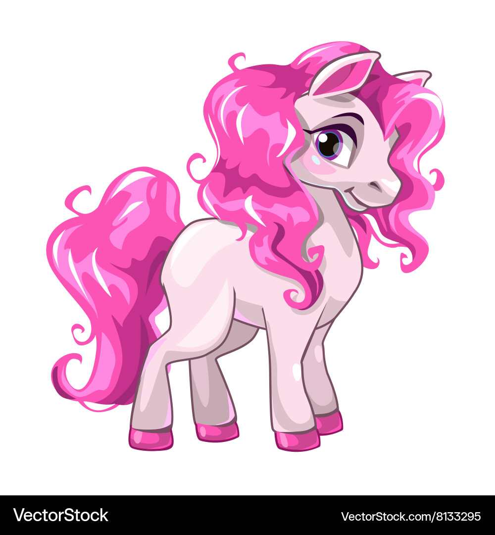 Adorable Pink-Haired Pony Royalty Free Vector Image