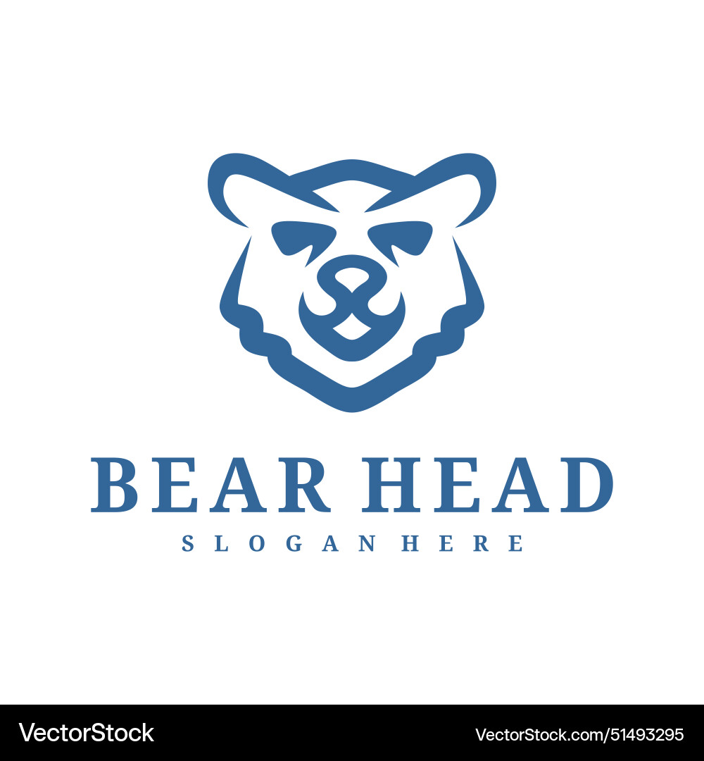 Bear logo template creative head Royalty Free Vector Image