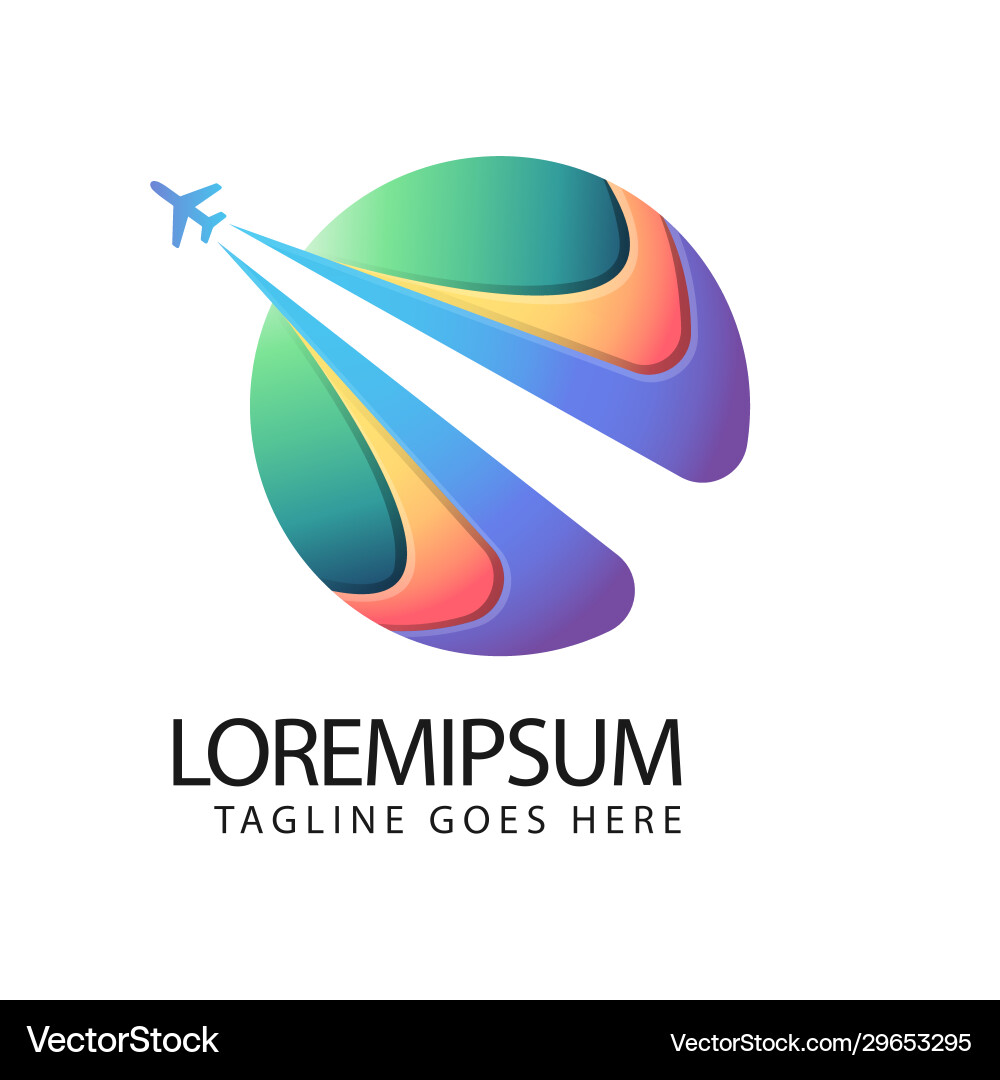 Flying plane logo Royalty Free Vector Image - VectorStock