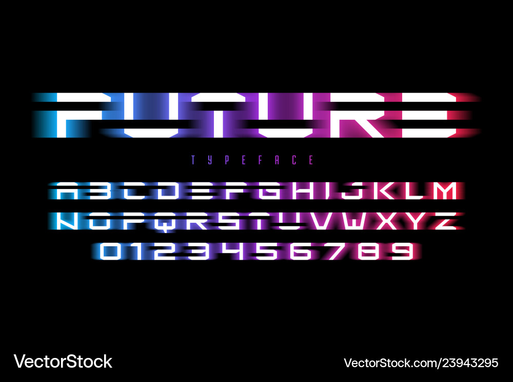Futuristic font design Royalty Free Vector Image
