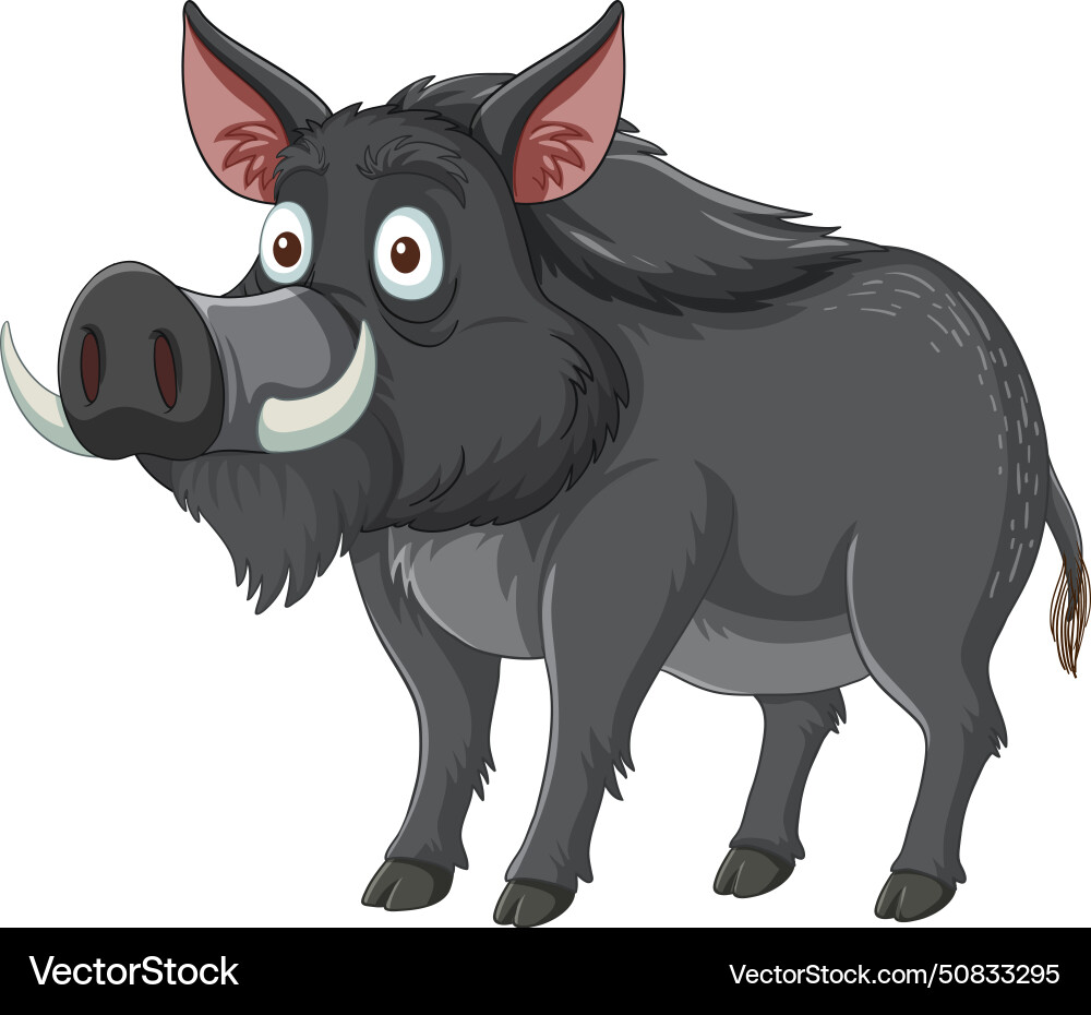 Graphic of a smiling stylized warthog Royalty Free Vector