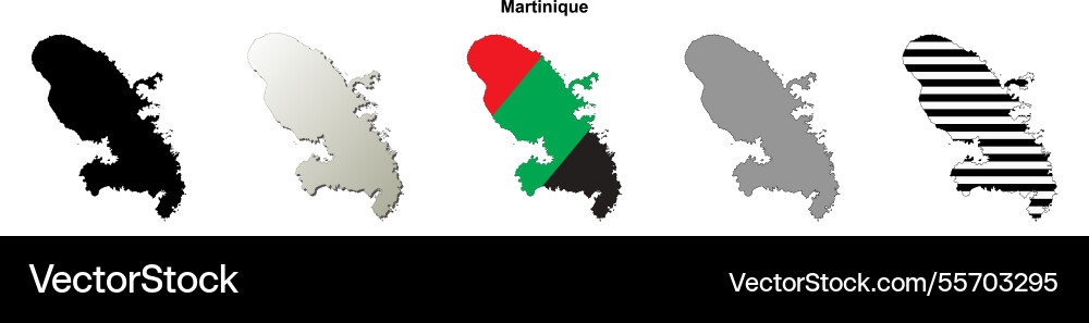 Martinique outline map Royalty Free Vector Image