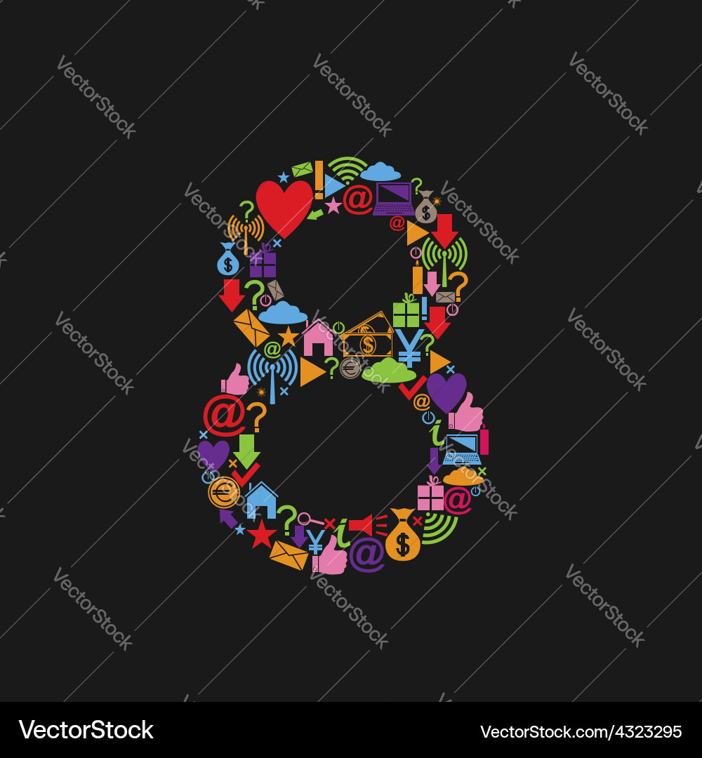 Number 8 Royalty Free Vector Image - VectorStock