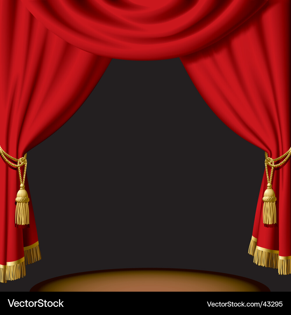 Red curtain Royalty Free Vector Image - VectorStock