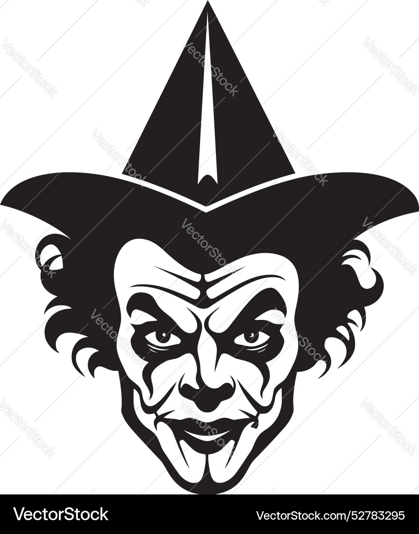 Sinister sideshow chilling clown symbol icon Vector Image