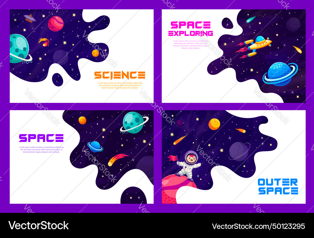 Space Exploration Banners & Posters Royalty Free Vector