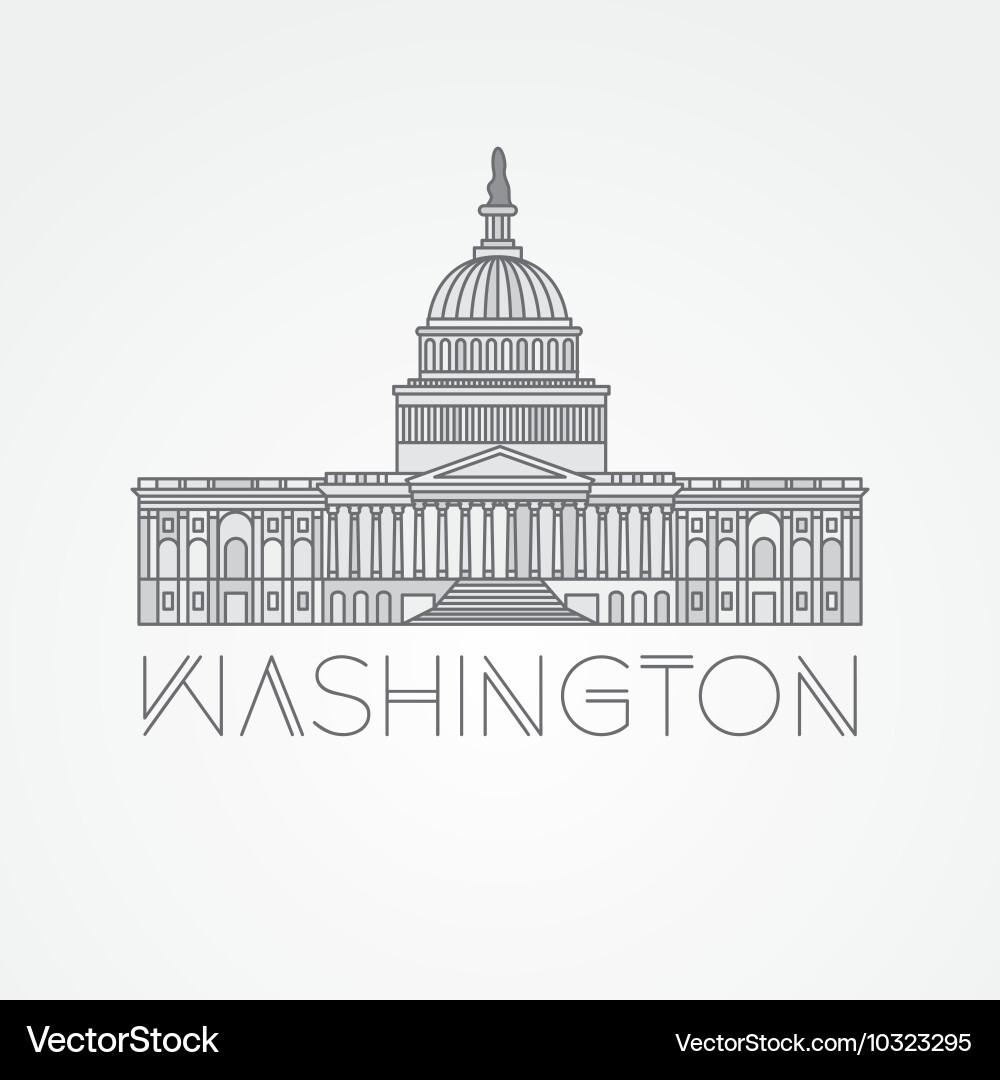 Washington dc us capitol building Royalty Free Vector Image