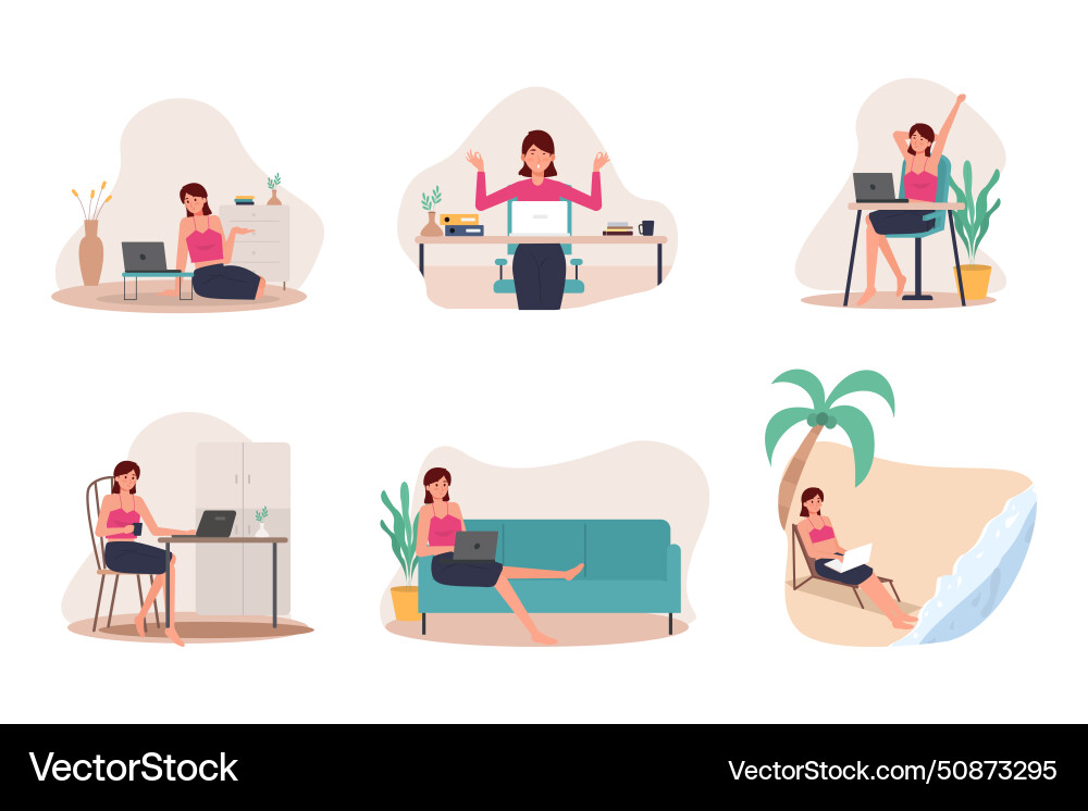 Work from home Royalty Free Vector Image - VectorStock