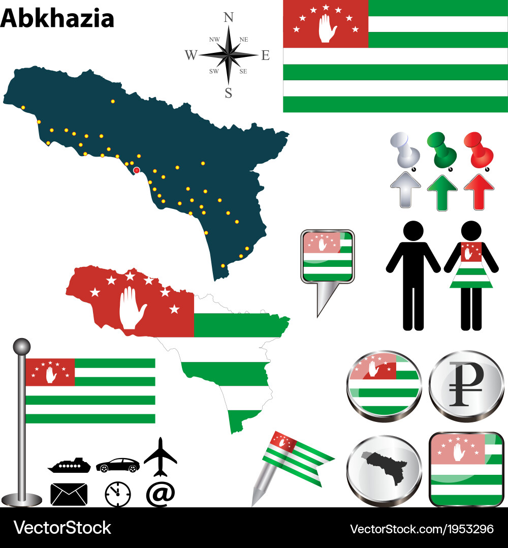 Abkhazia map Royalty Free Vector Image - VectorStock