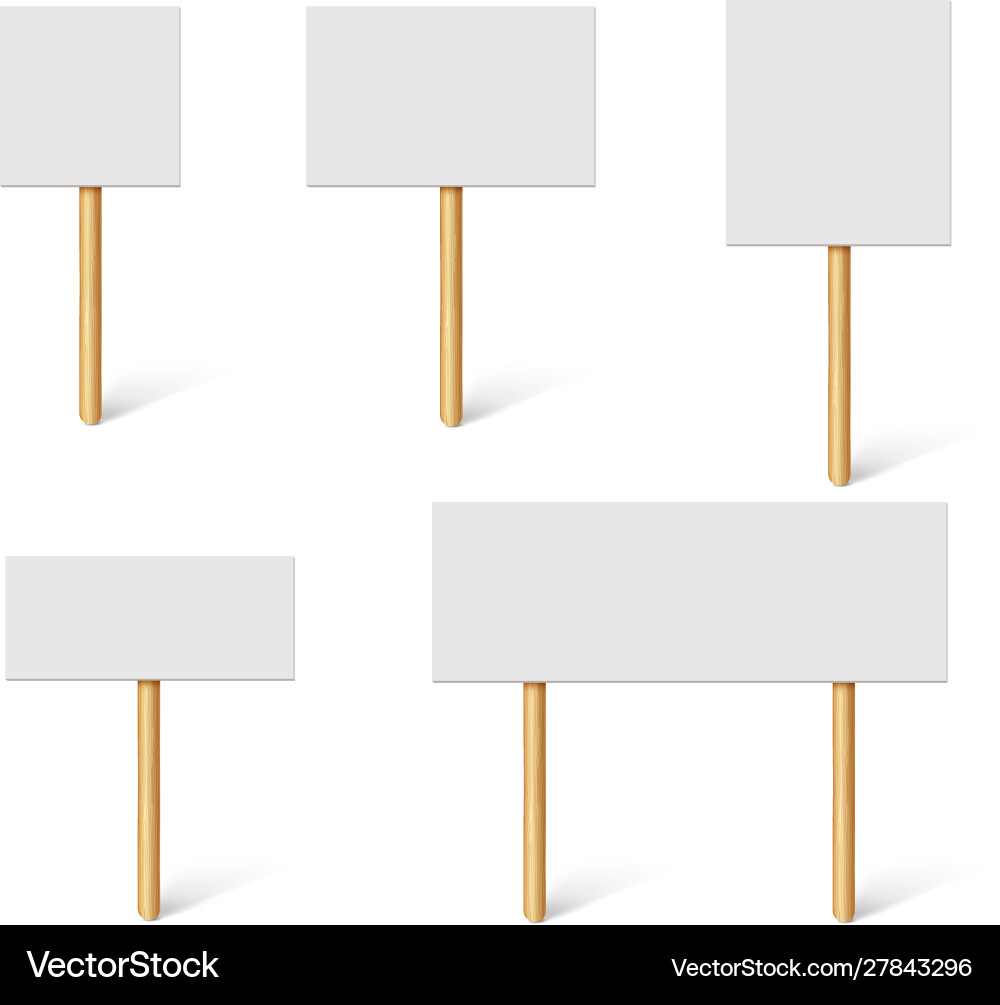 Blank demonstration banners protest placards Vector Image