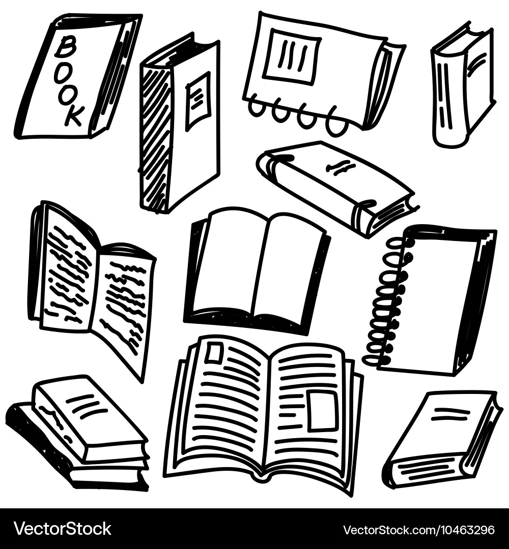 Books sketch collection Royalty Free Vector Image