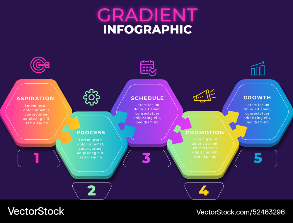 Colorful gradient infographic Royalty Free Vector Image