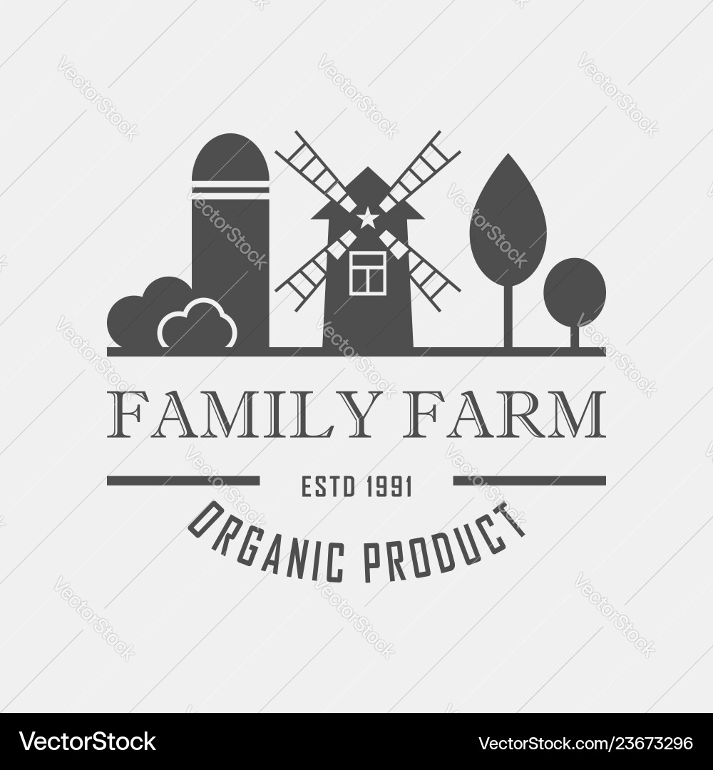 Family farm concept logo template Royalty Free Vector Image