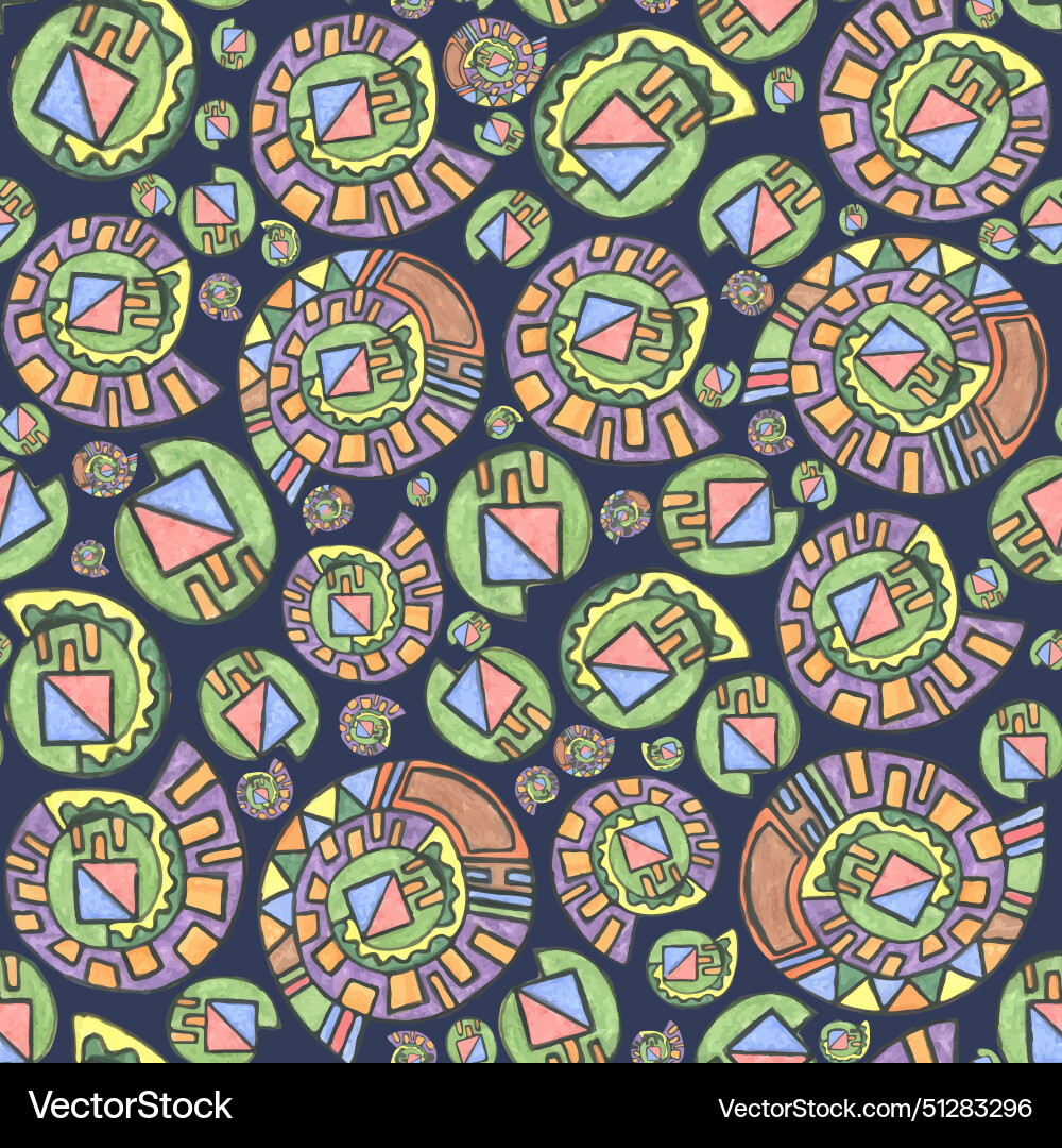 Geometric abstract spirals shells seamless Vector Image