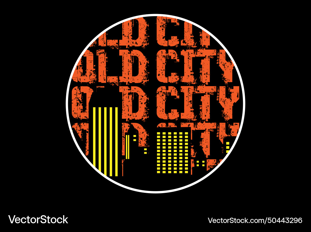 Old city retro design landscape Royalty Free Vector Image
