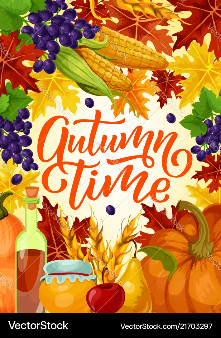 Autumn Harvest Celebration Poster Royalty Free Vector Image