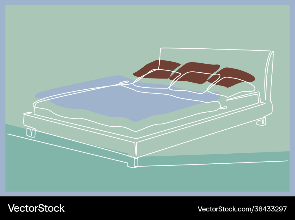 Continuous line drawing sofa bed Royalty Free Vector Image