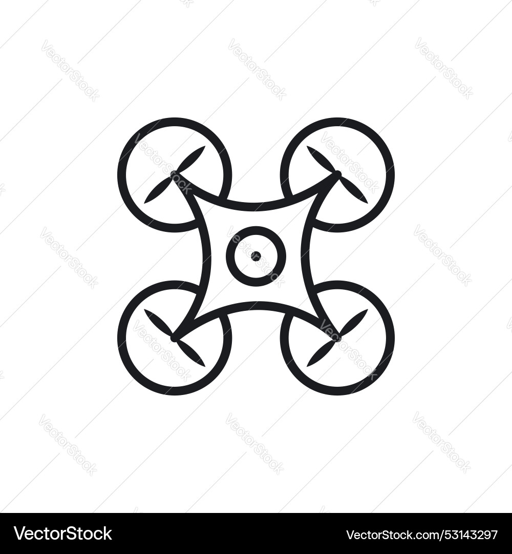 Drone icon symbol on white background Royalty Free Vector