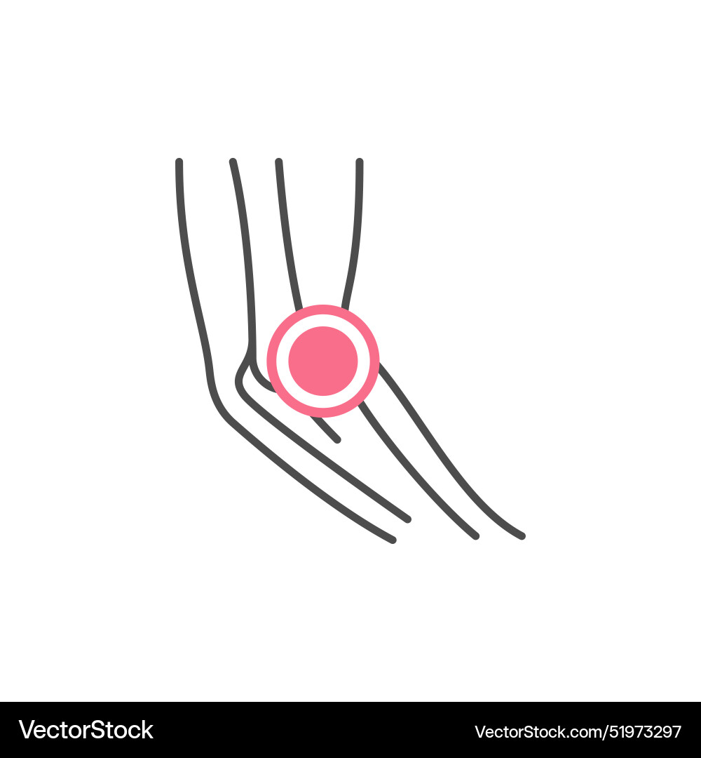Elbow ache line outline icon Royalty Free Vector Image