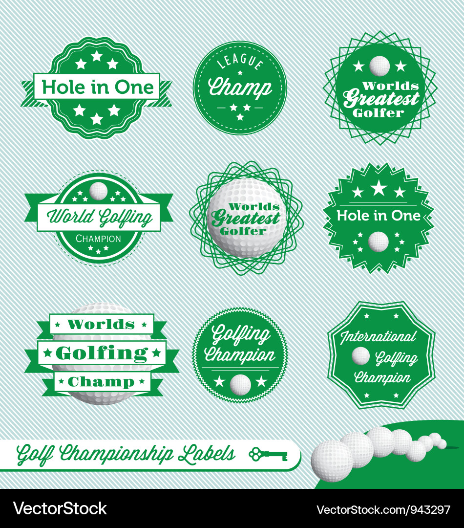 Golf championship labels Royalty Free Vector Image