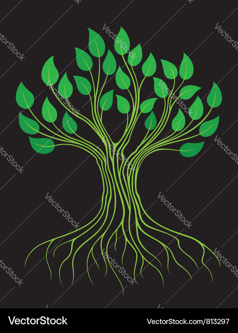 Green stylized tree Royalty Free Vector Image - VectorStock