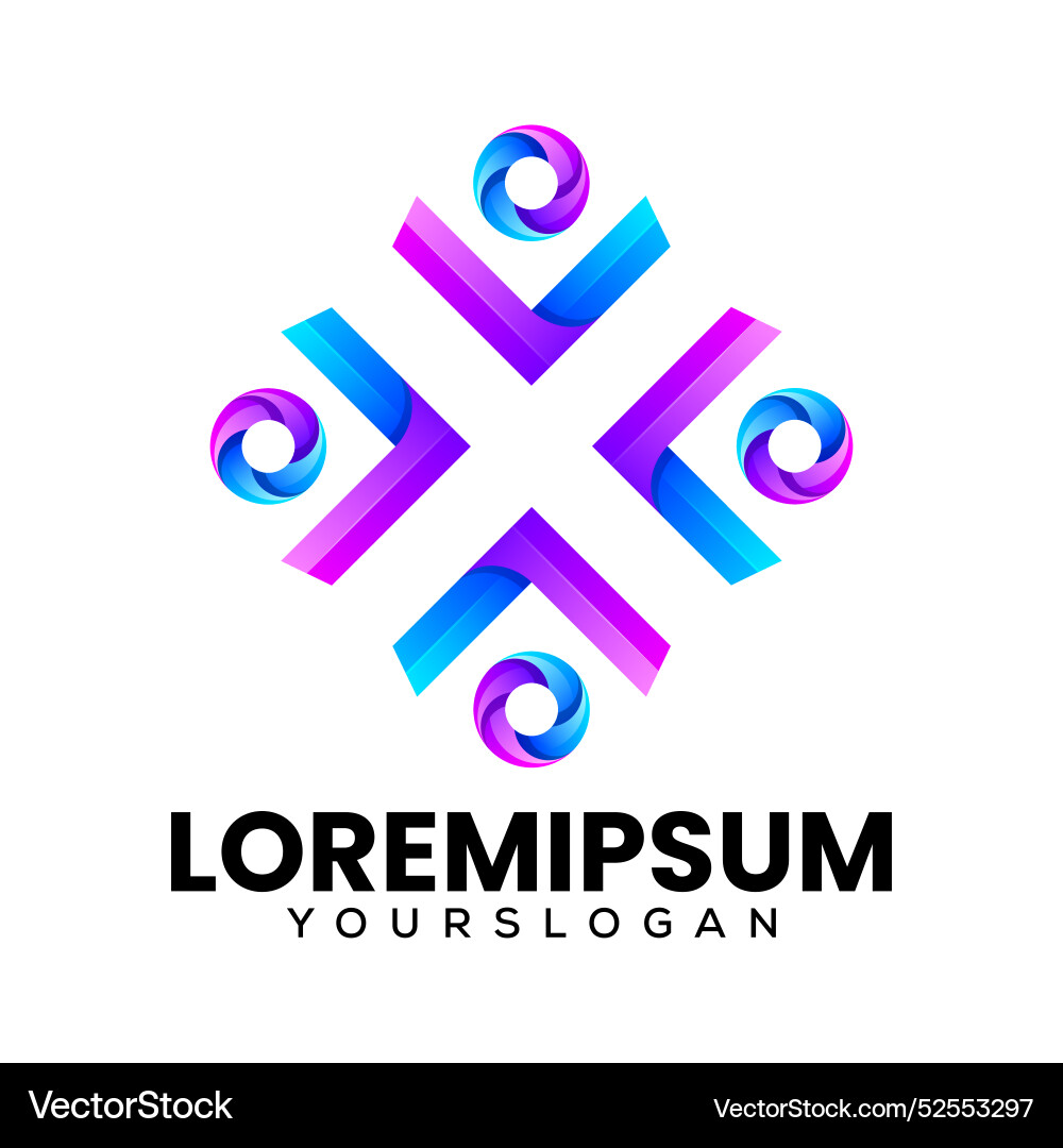 Human organization logo style gradient design Vector Image