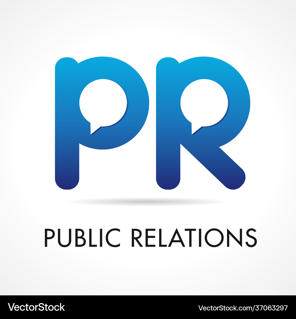 Public relations pr logo Royalty Free Vector Image