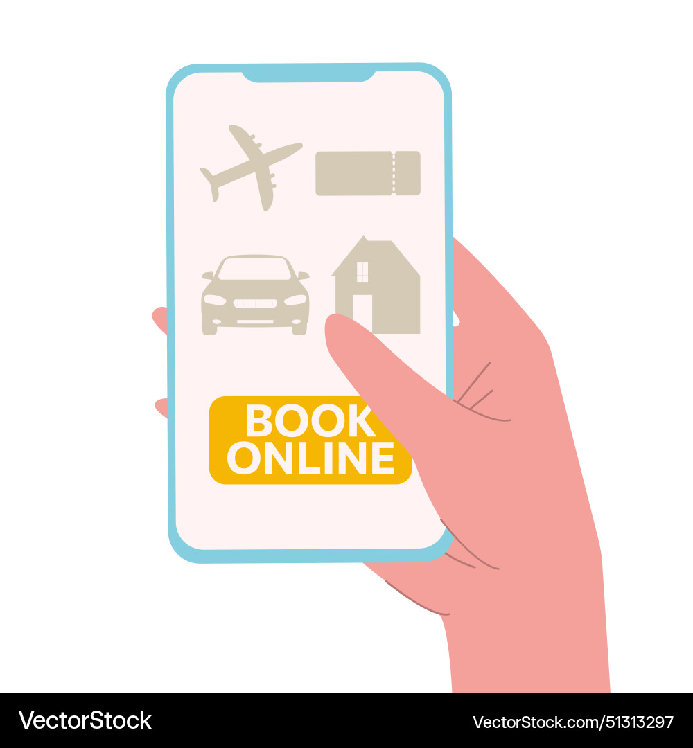 Summer vacation hotel booking online Royalty Free Vector