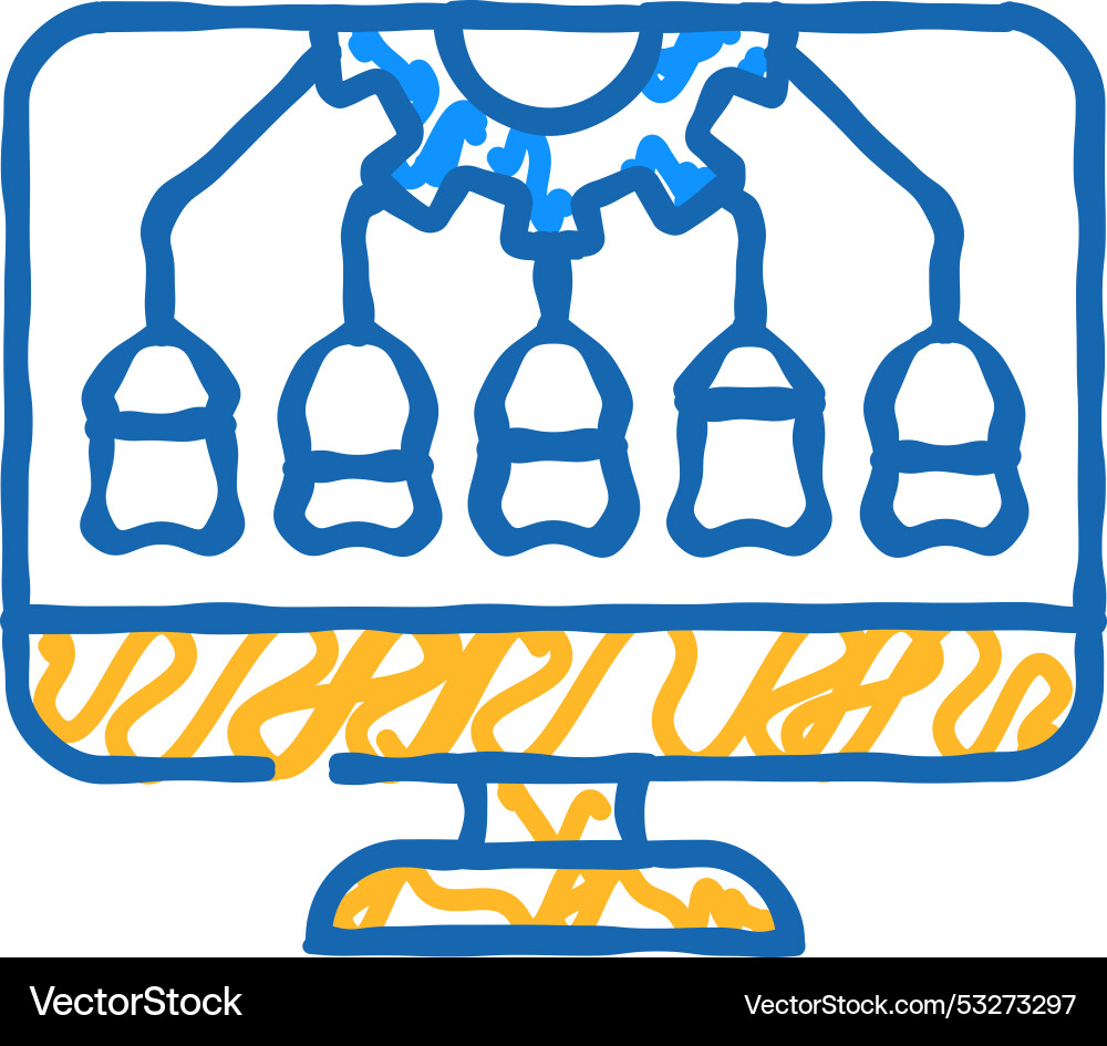 Work organization icon doodle Royalty Free Vector Image