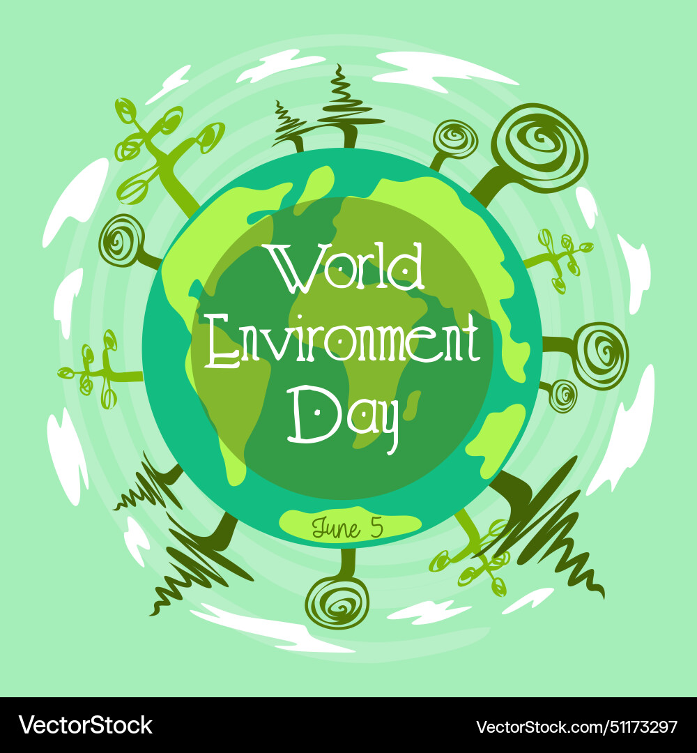 World environment day earth save the planet Vector Image