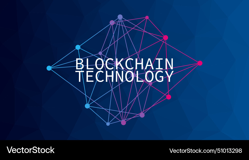 Blockchain technology network pattern Royalty Free Vector