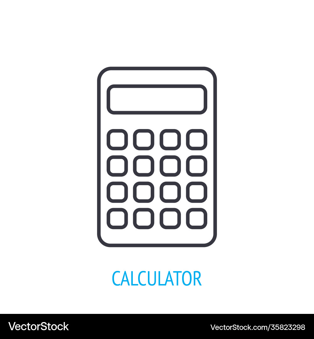 Calculator Icon - Outline Royalty Free Vector Image