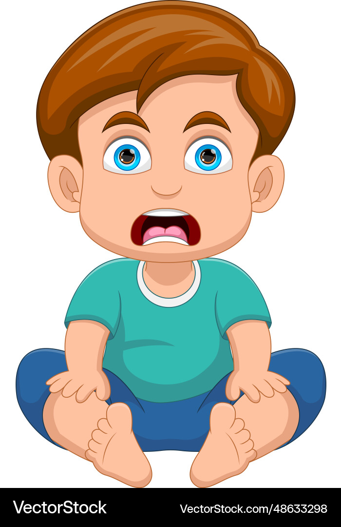 Cute little boy shocked cartoon Royalty Free Vector Image