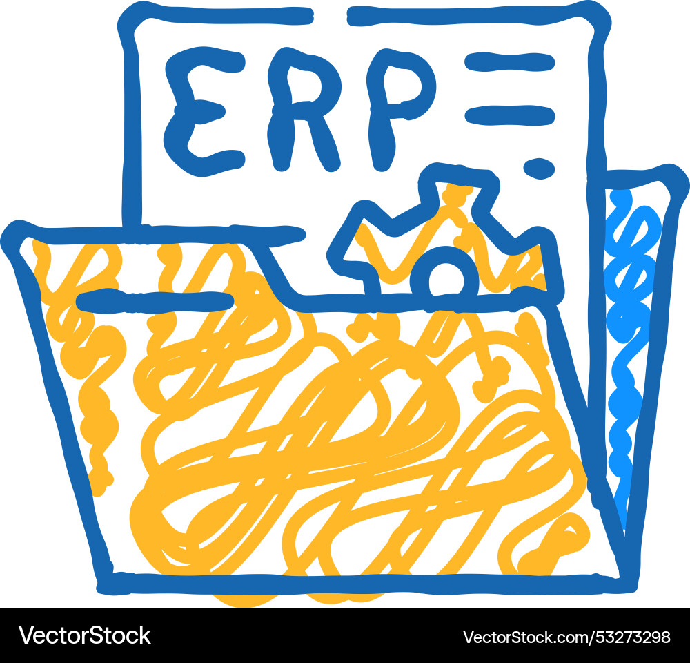 Document erp icon doodle Royalty Free Vector Image