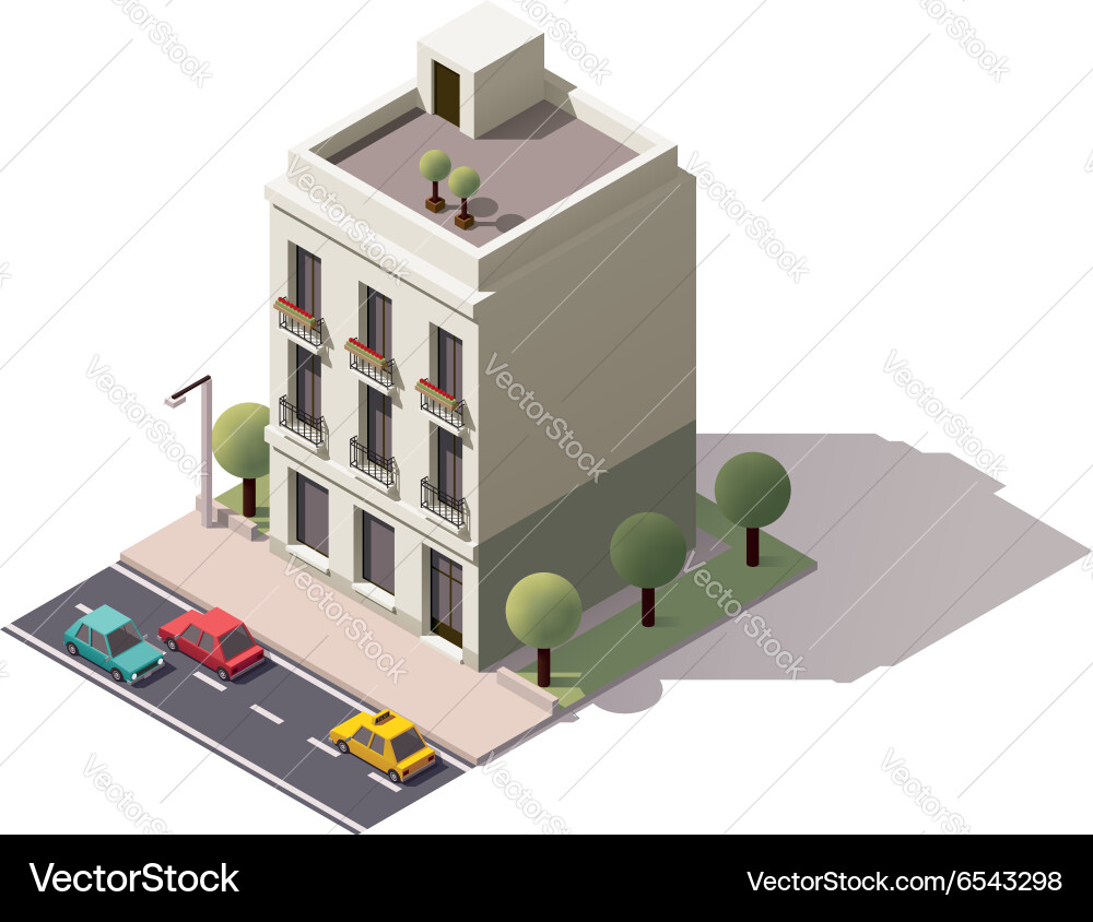 Isometric building Royalty Free Vector Image - VectorStock