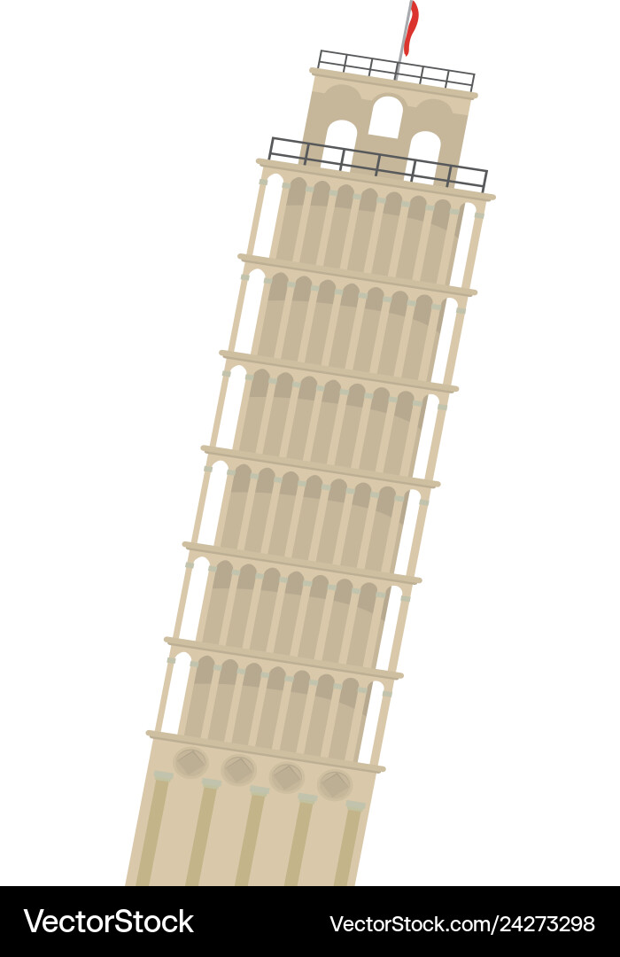 Leaning tower of pisa building history Royalty Free Vector