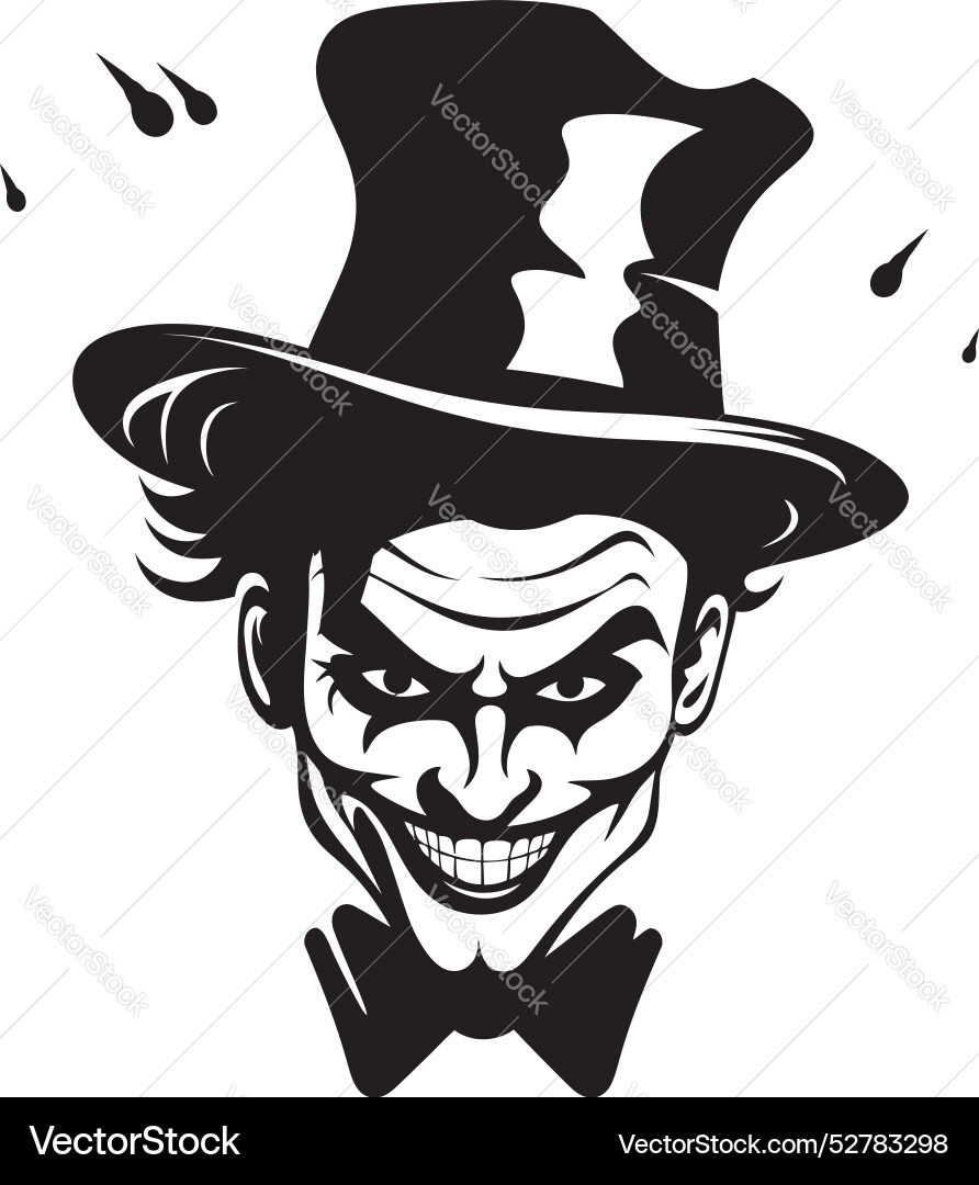 Twisted trickery sinister clown icon dark Vector Image
