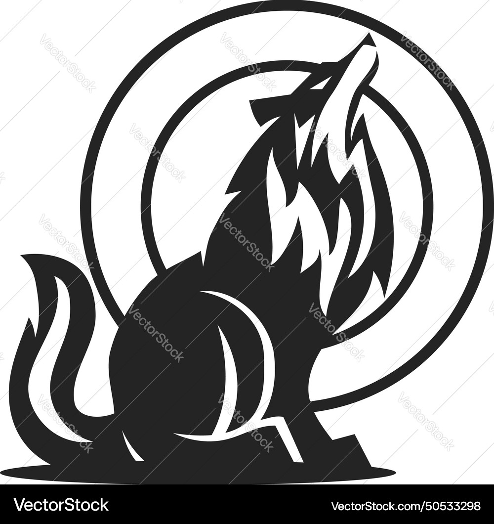 Wolf logo template isolated brand identity icon Vector Image