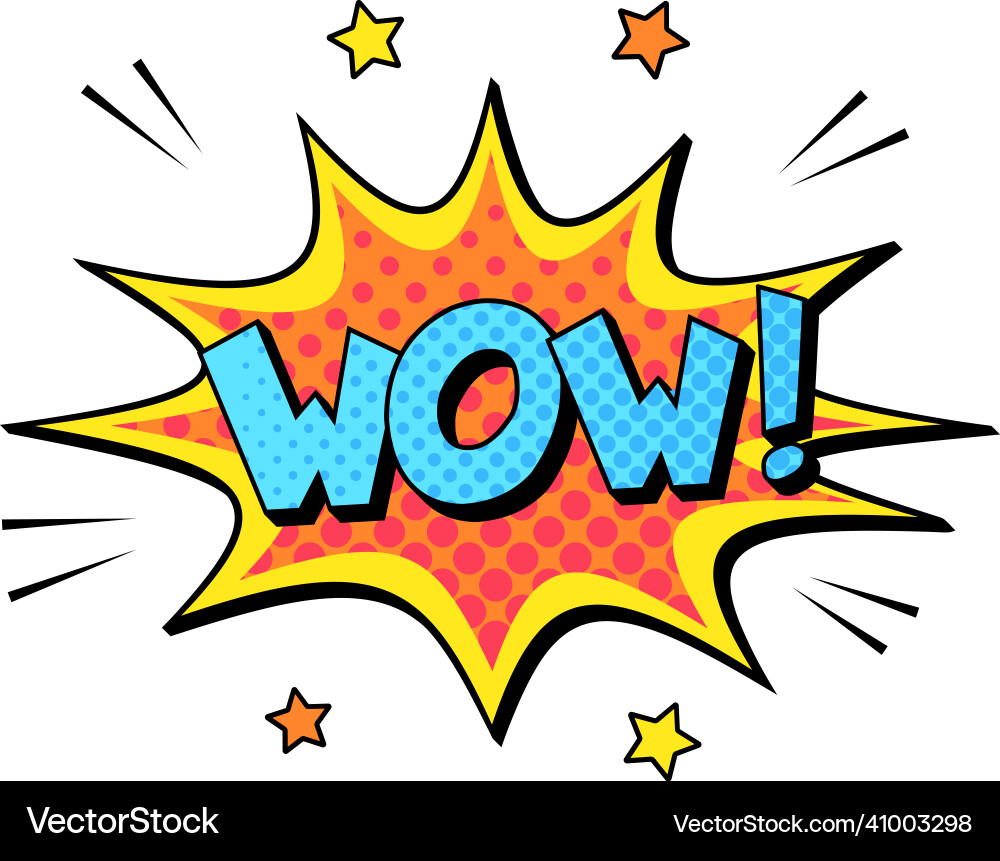 Wow sound of explosion cloud for magazine Vector Image
