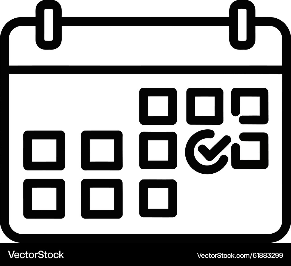 Calendar with Checkmarks - Scheduling & Tracking – Royalty-Free Vector ...