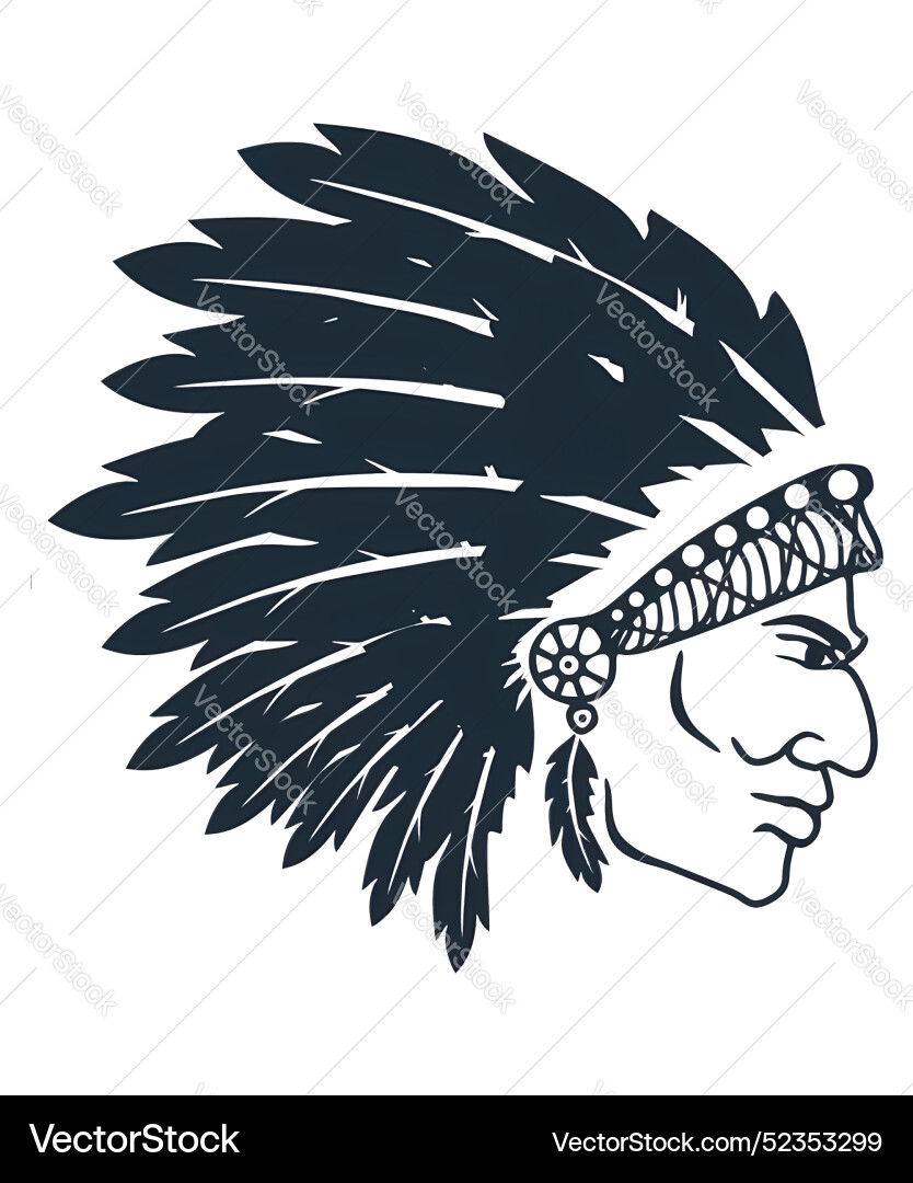 Chief mascot head Royalty Free Vector Image - VectorStock