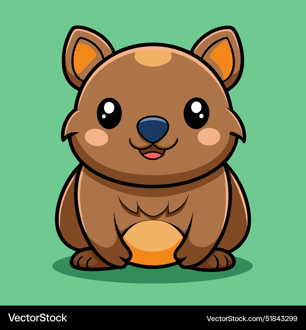 Cute wombat cartoon icon Royalty Free Vector Image