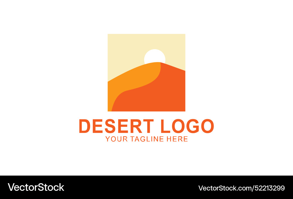 Desert logo design template Royalty Free Vector Image