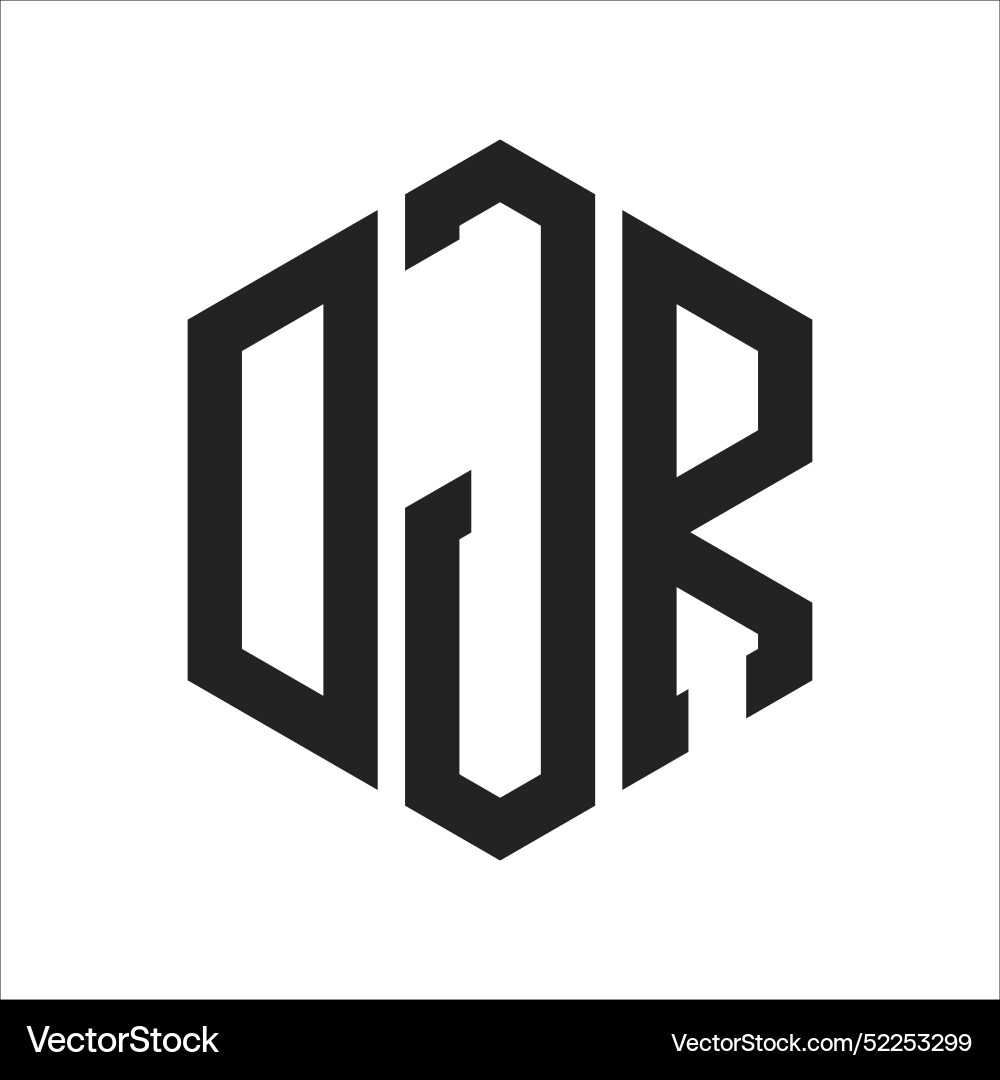 Djr logo design initial letter monogram Royalty Free Vector