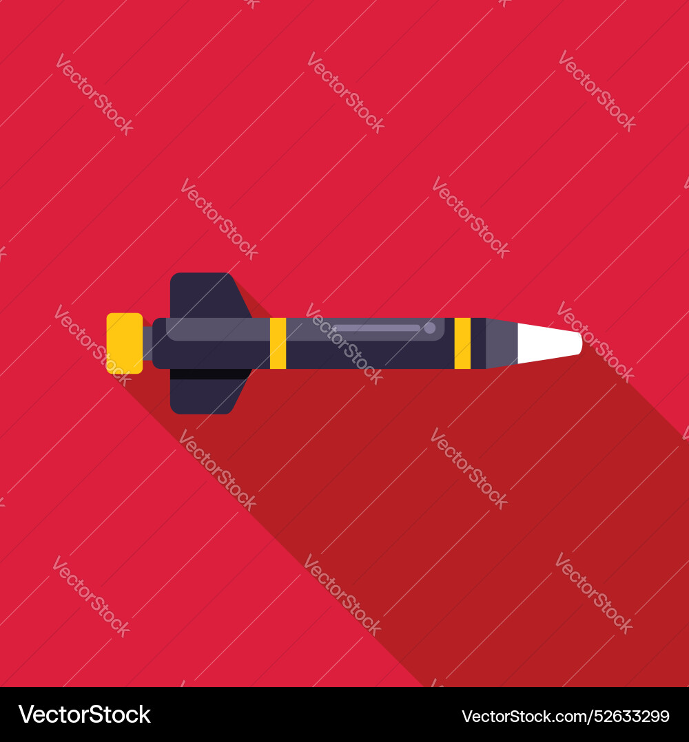 Guided missile weapon flying through the air Vector Image