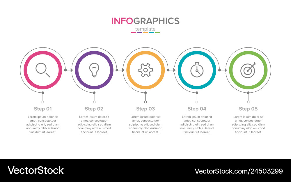 Infographic label template with icons 5 Royalty Free Vector
