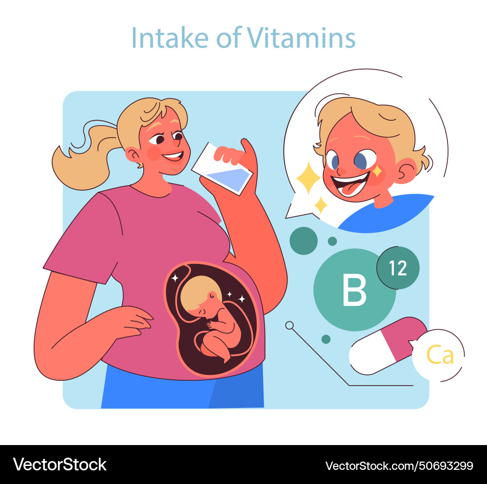 Intake of vitamins Royalty Free Vector Image - VectorStock