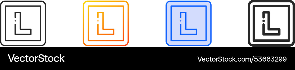 Learner iconthin linear gradient blue stroke Vector Image