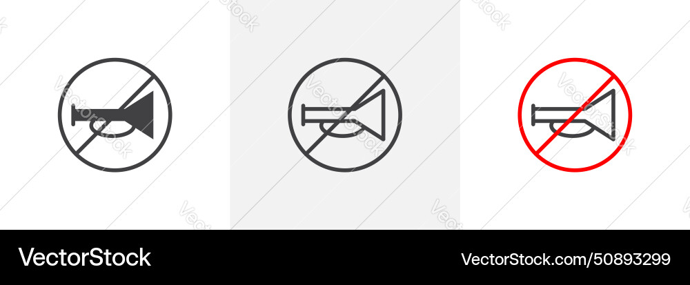 No horn sign keep silence dont honk car icon stop Vector Image